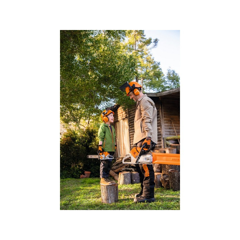Jouet tronçonneuse Stihl MS 500i enfant | chaîne mobile, son réglable