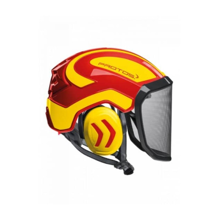 Casque forestier Protos Integral Forest | Couleur : Rouge et Jaune
