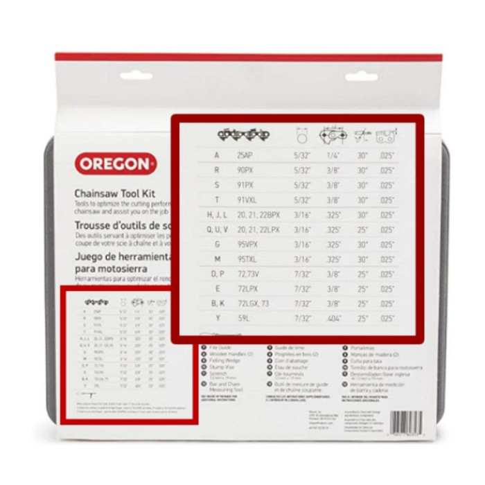Kit entretien Oregon pour guide et chaine tronçonneuse - 601981